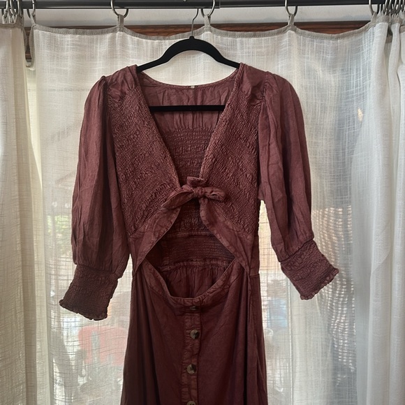 Free People | Dresses | Free People String Of Hearts Black Cutout Maxi ...